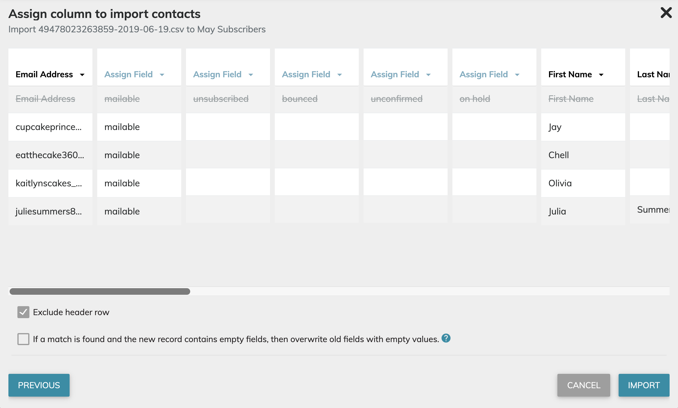 Assign Fields – Verticalresponse